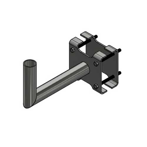 14 in. Single Right Angle Wrap Bracket for 4 in. Square Pole - Utility ...